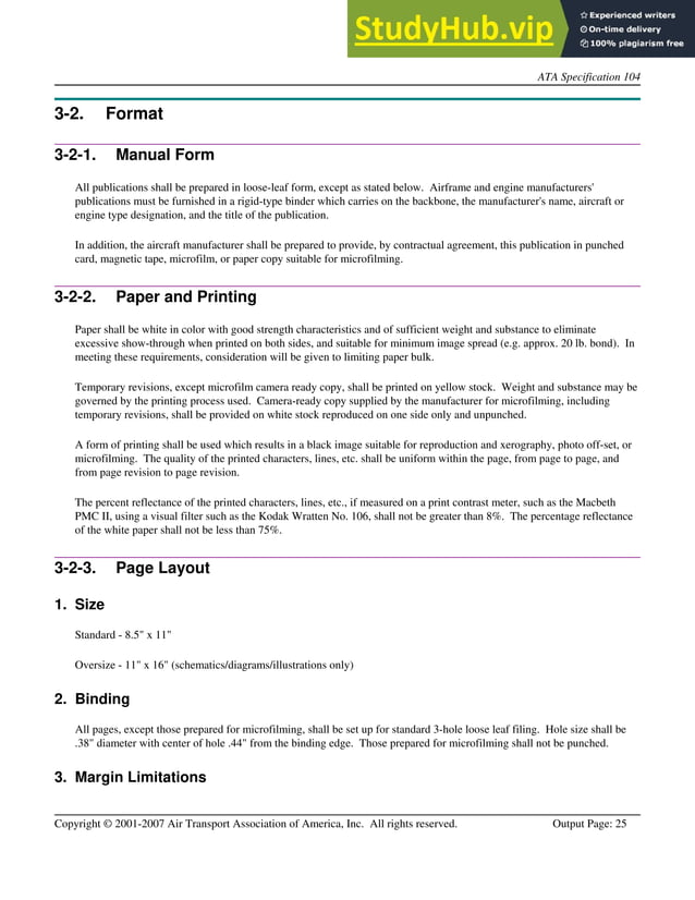 ATA Specification 104 Guidelines For Aircraft Maintenance Training ...