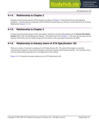ATA Specification 104 Guidelines For Aircraft Maintenance Training | PDF