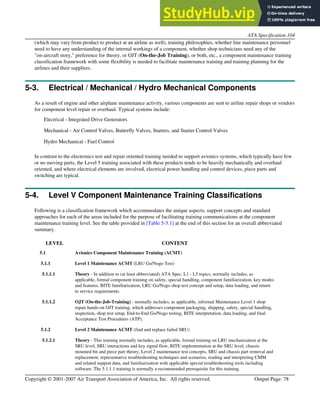 ATA Specification 104 Guidelines For Aircraft Maintenance Training | PDF