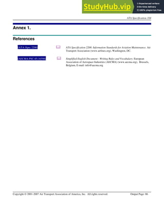 ATA Specification 104 Guidelines For Aircraft Maintenance Training | PDF