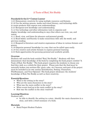 A taste of bud, not buddy (lesson plan) | DOCX