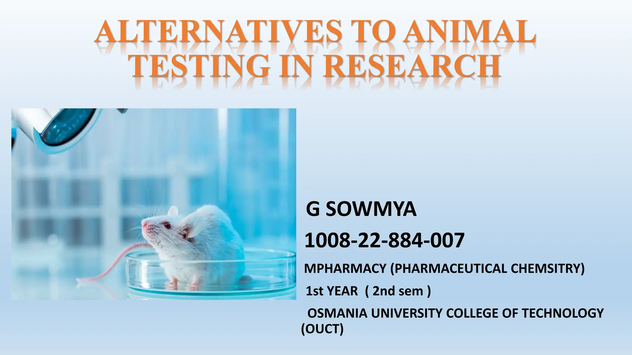 Alternatives to animal testing | PPTX