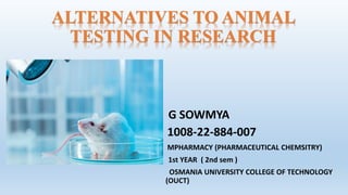 Alternatives to animal testing | PPTX