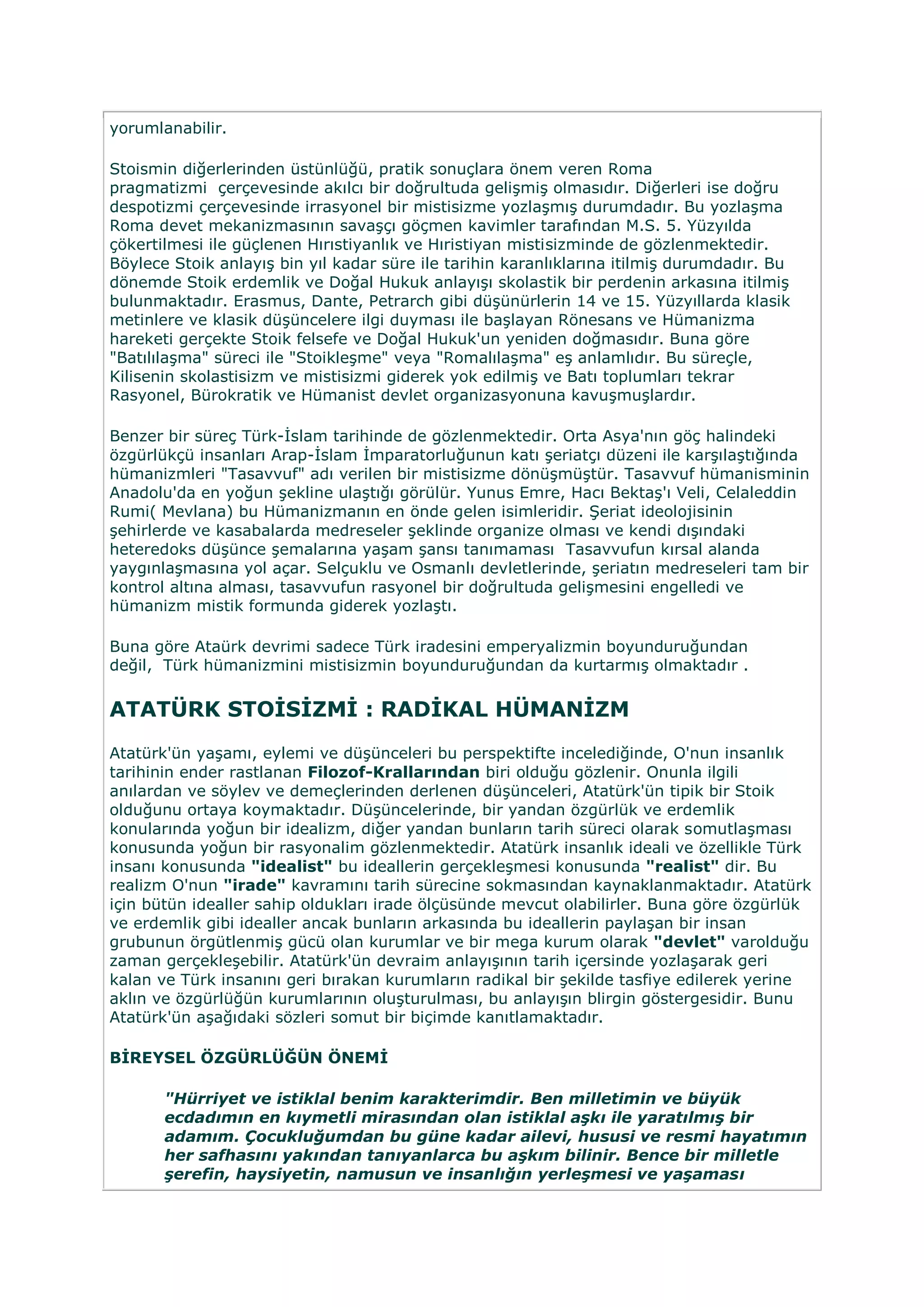 ATATURK EPISTEMELOJISI VE ATATURK HUMANIZMI | PDF