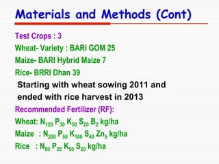 Conservation Practice and Fertilizer Management to Improve Productivity ...