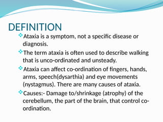 Ataxia definition, types, clinical features, friedreich's ataxia ...