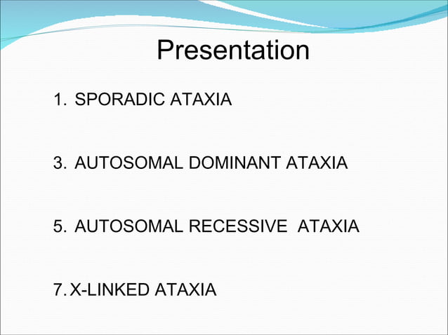 Clinical Features and Molecular Genetics of Hereditary Cerebellar Ataxia | PPT