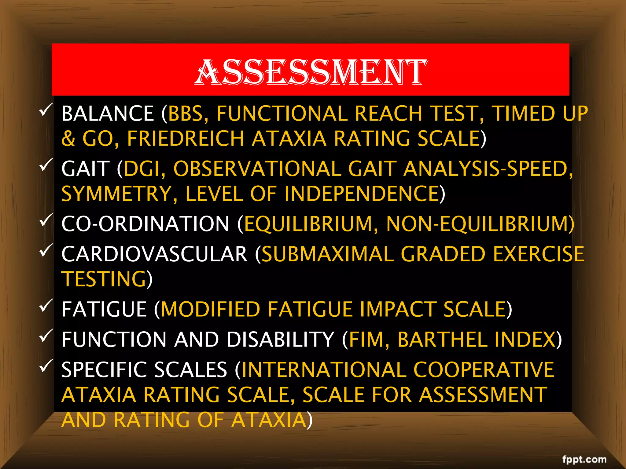Ataxia diagnosis and assessment | PPT