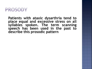 Ataxia Dysarthria lecture.Speech and Lnaguage | PPT