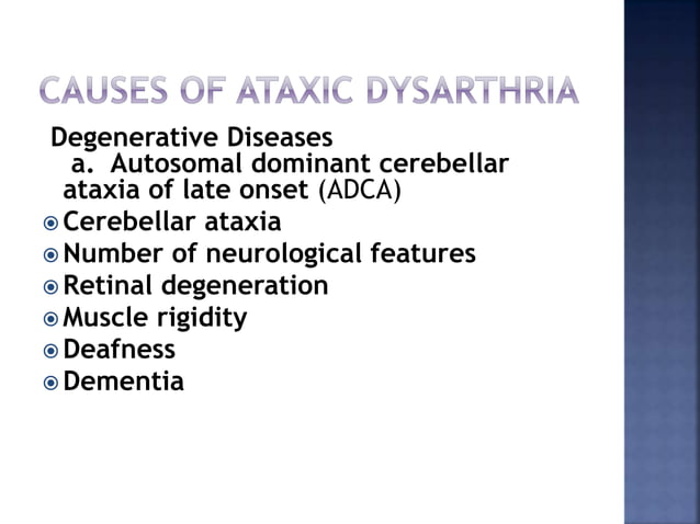 Ataxia Dysarthria lecture.Speech and Lnaguage | PPT | Brain and Nervous ...