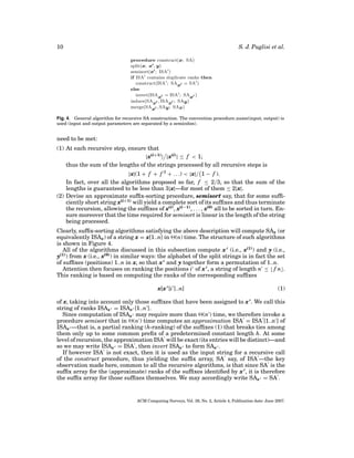 A taxonomy of suffix array construction algorithms | PDF