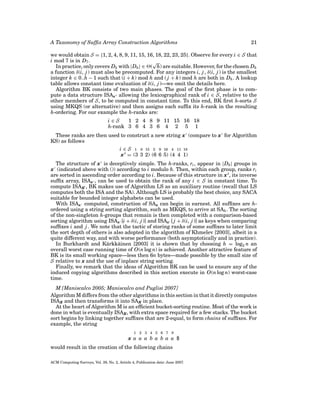 A taxonomy of suffix array construction algorithms | PDF