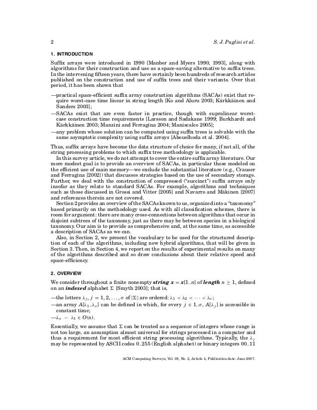 A Taxonomy Of Suffix Array Construction Algorithms