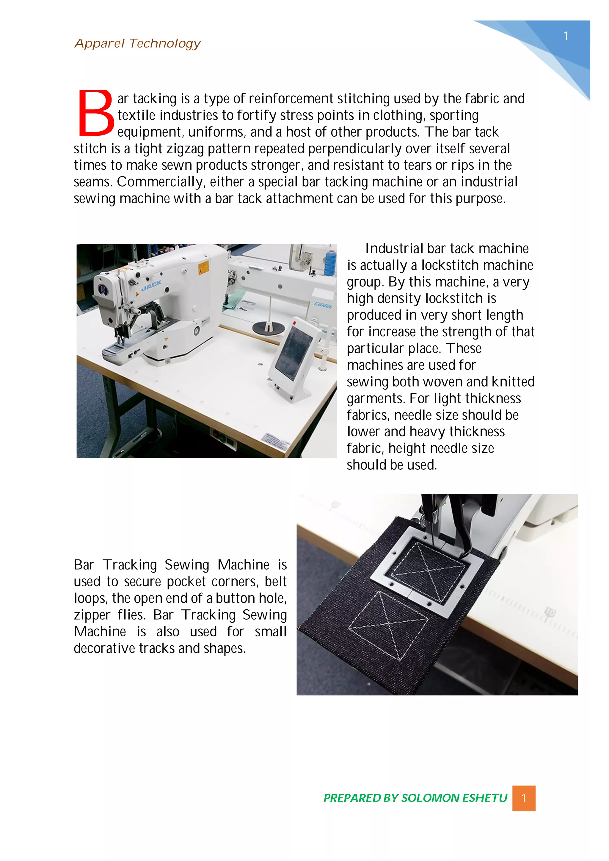 bartack machine ROI Calculation | PDF