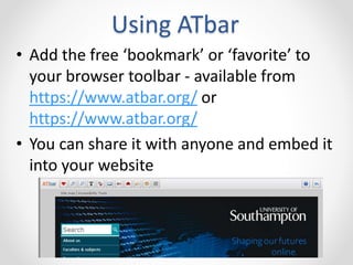 ATbar - Accessibility Toolbar | PPTX