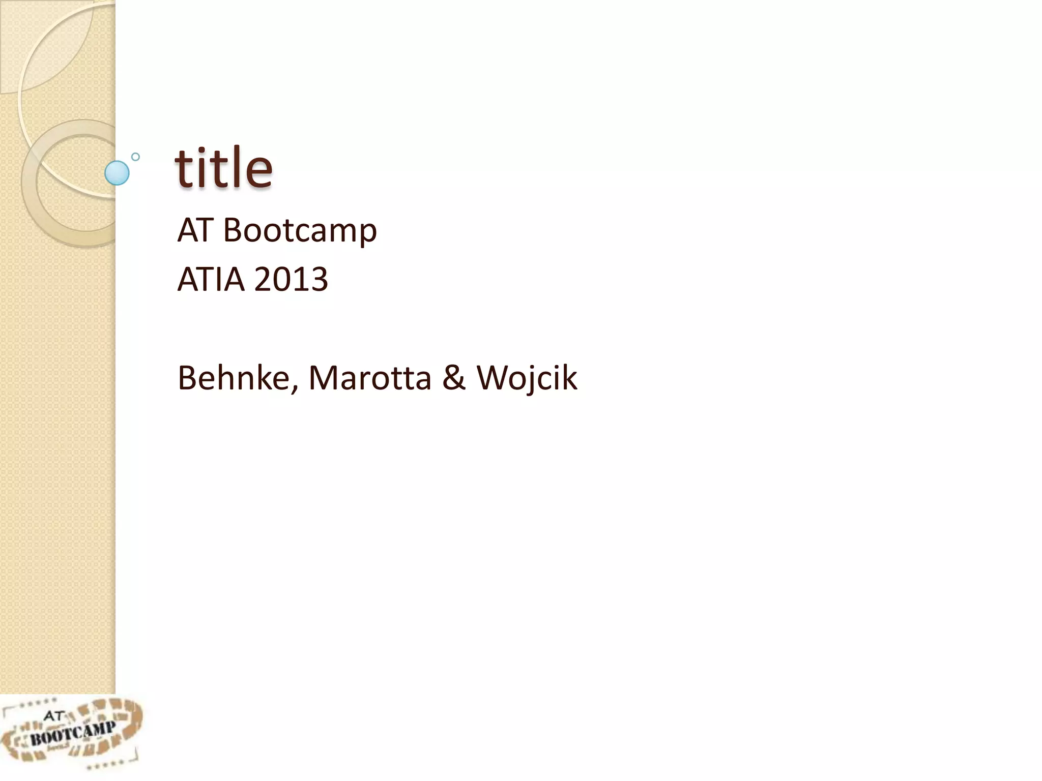 At bootcamp template | PPT