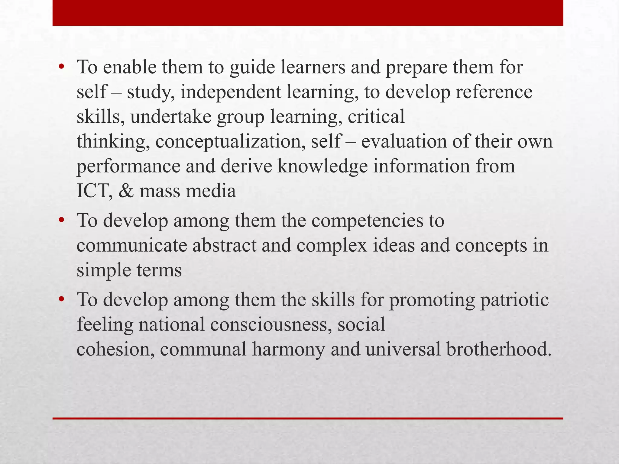 Teacher Education- Aims and Objectives | PPTX