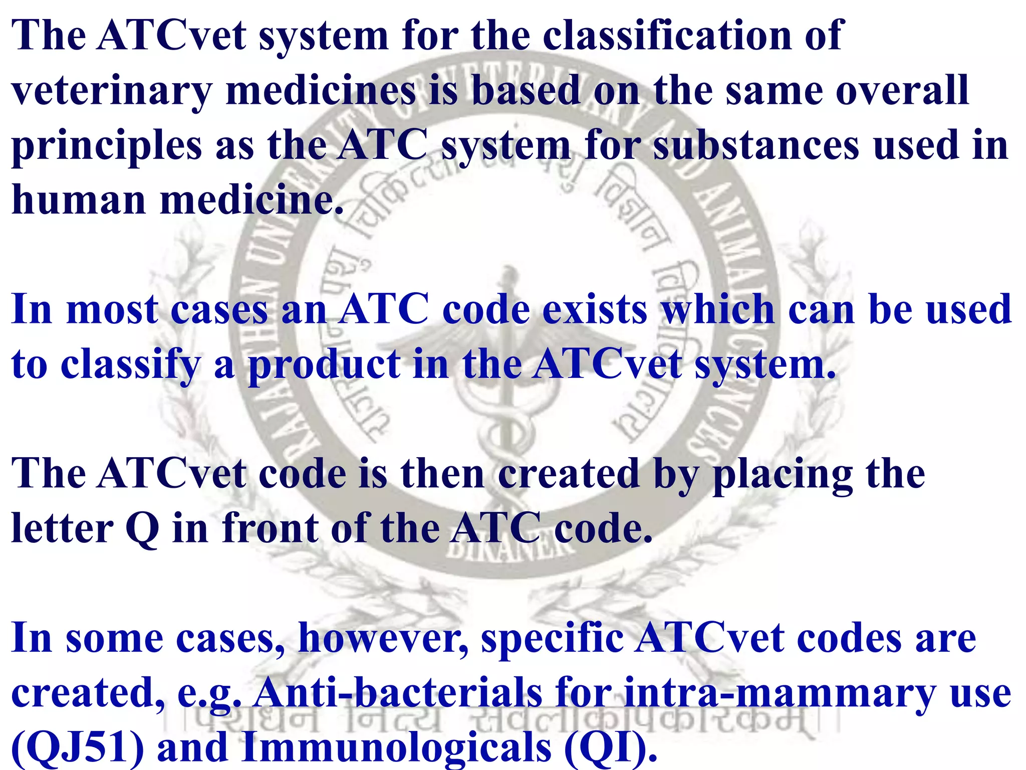 Anatomical Therapeutic Chemical Classification System and Defined Daily ...