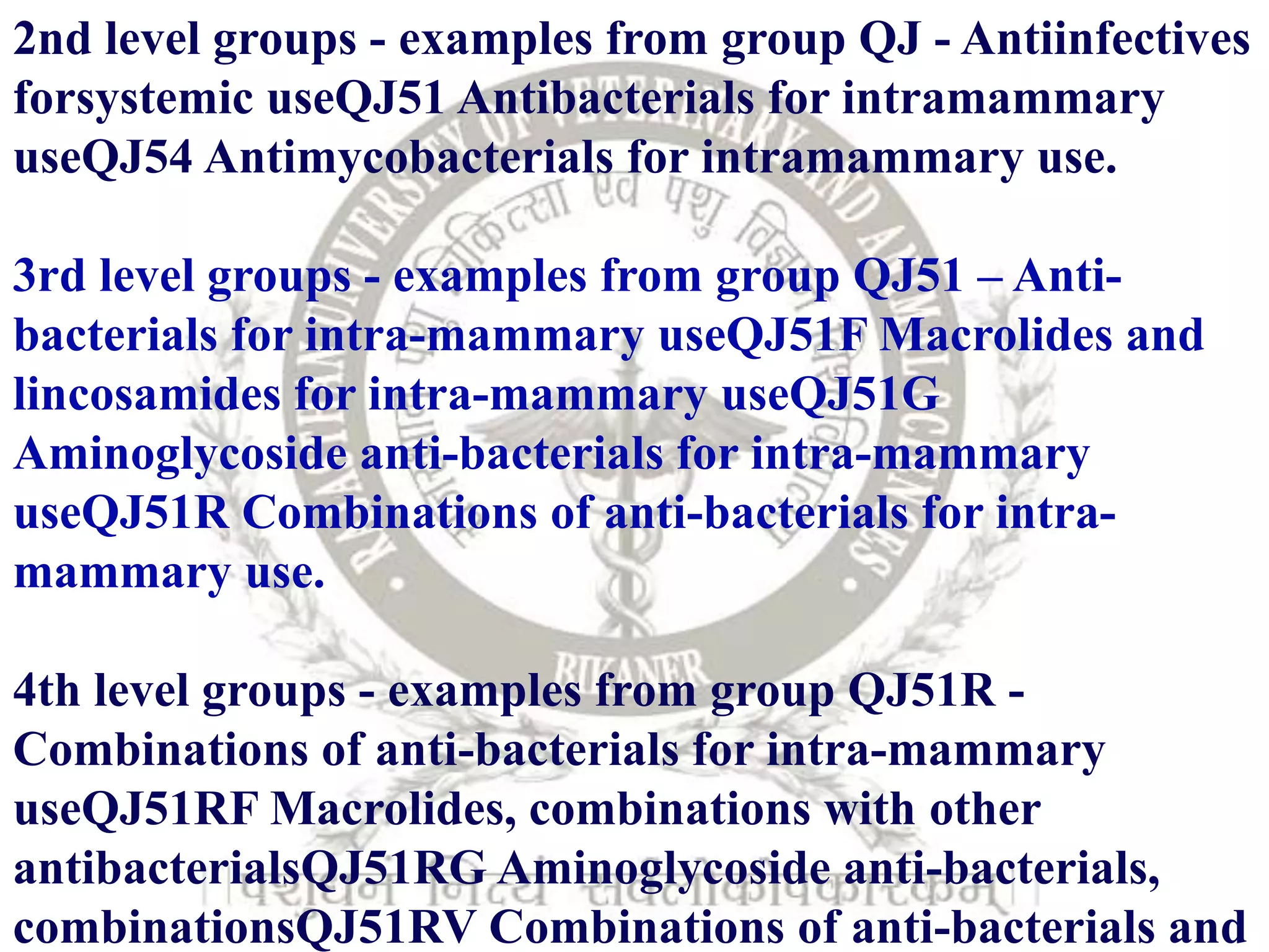 Anatomical Therapeutic Chemical Classification System and Defined Daily ...