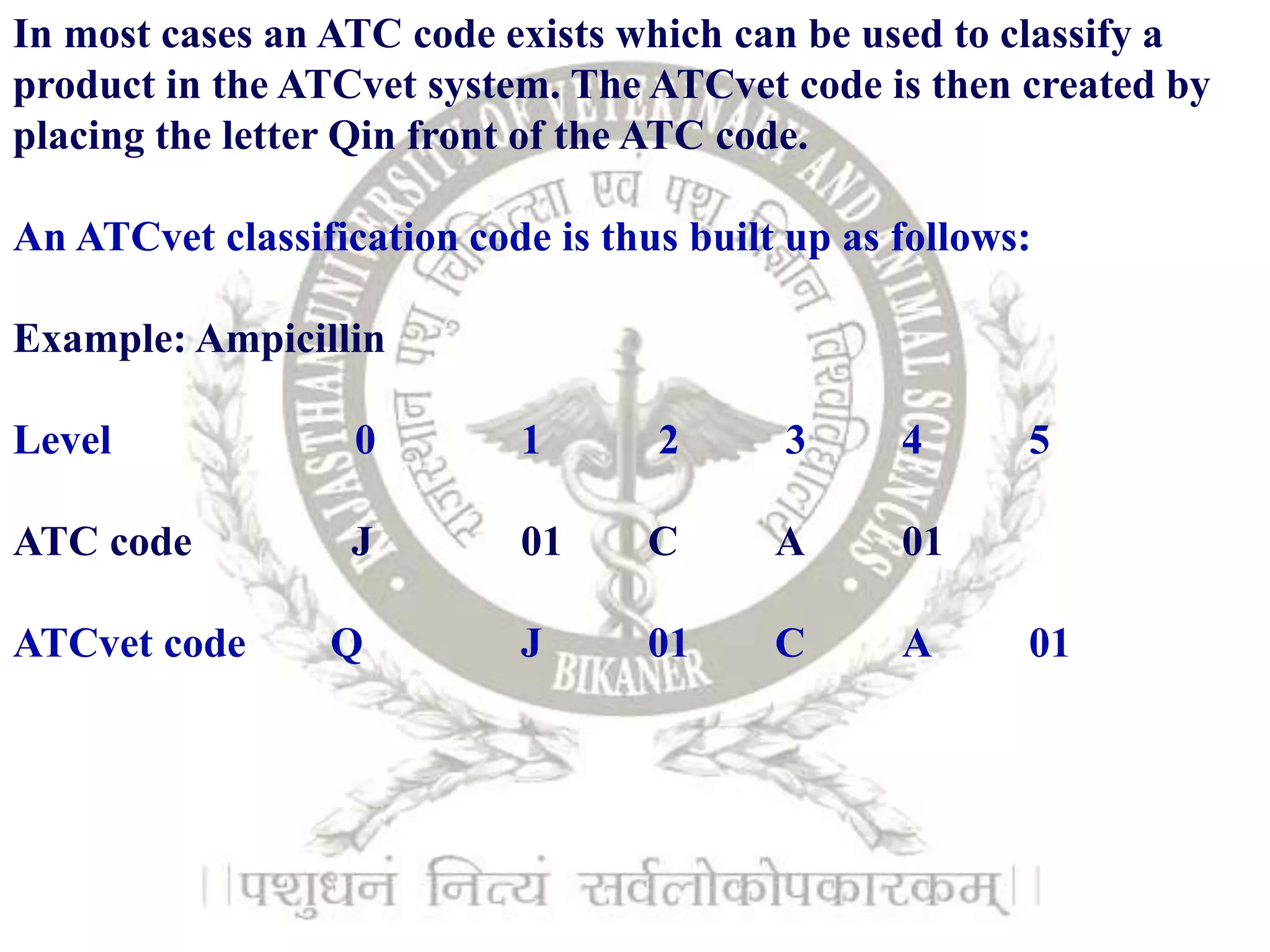 Anatomical Therapeutic Chemical Classification System and Defined Daily ...