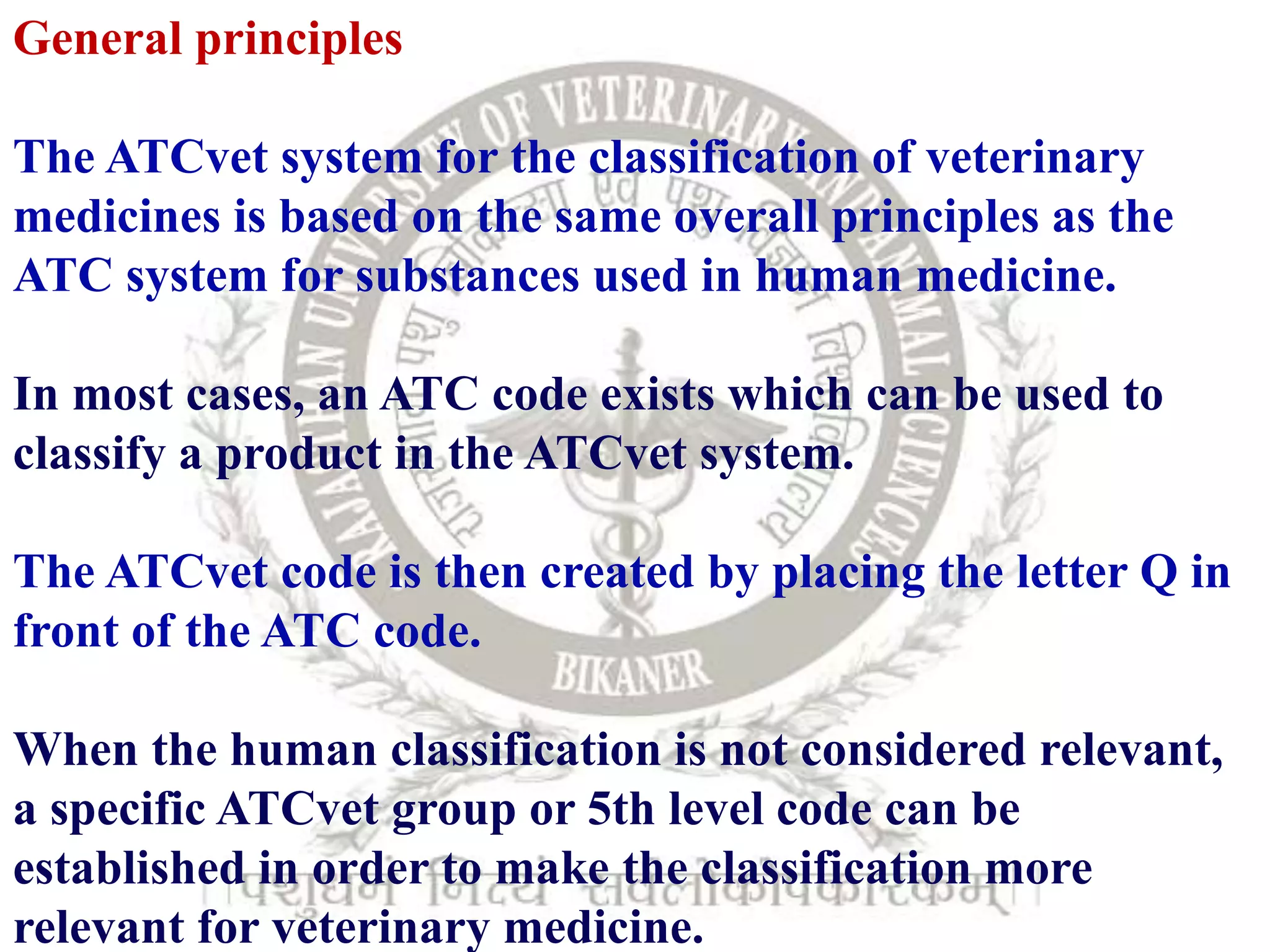Anatomical Therapeutic Chemical Classification System and Defined Daily Doses (ATC/DDD) | PPT