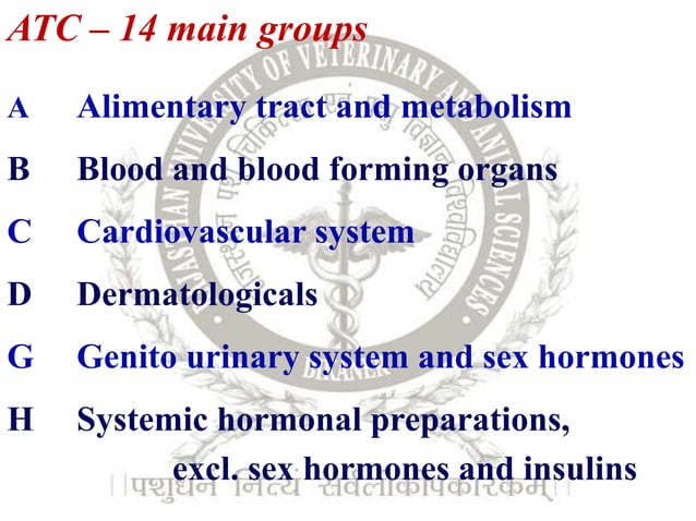 Anatomical Therapeutic Chemical Classification System and Defined Daily ...