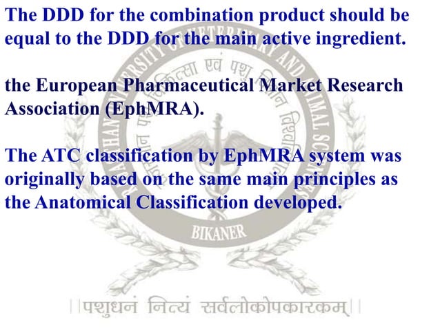 Anatomical Therapeutic Chemical Classification System and Defined Daily ...