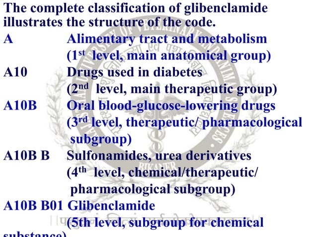 Anatomical Therapeutic Chemical Classification System and Defined Daily ...