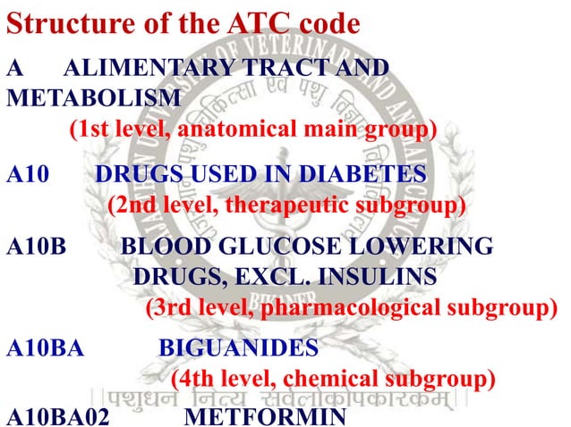 Anatomical Therapeutic Chemical Classification System and Defined Daily ...