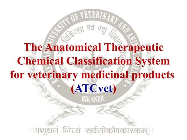 Anatomical Therapeutic Chemical Classification System and Defined Daily ...