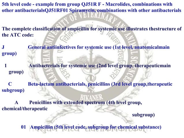 Anatomical Therapeutic Chemical Classification System and Defined Daily ...