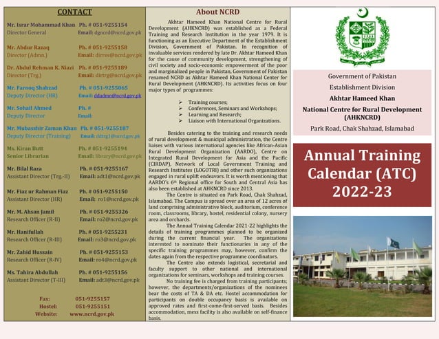 Annual Training Calendar 2022-23 | PDF