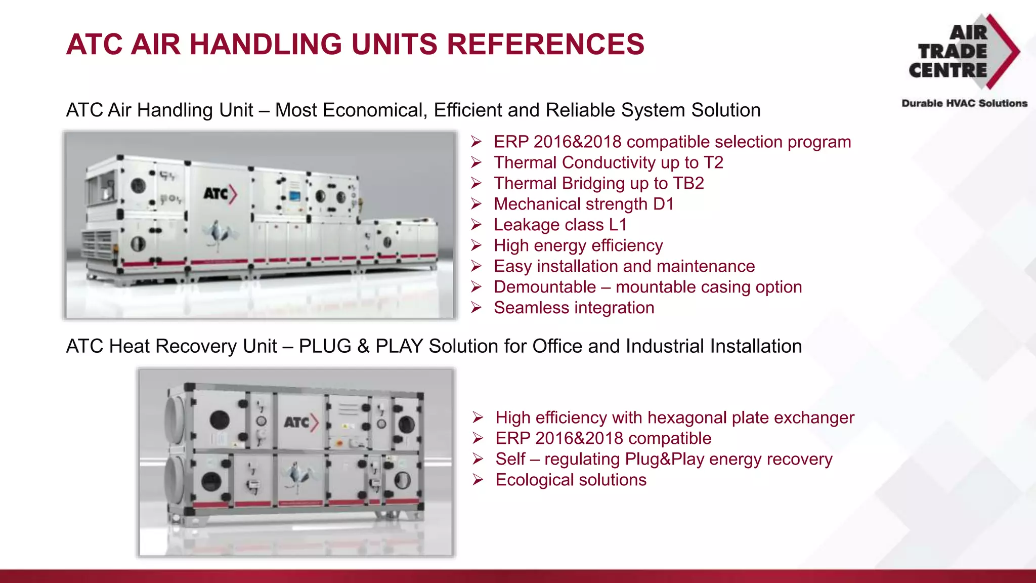 Atc air trade centre AHU References 08/20 | PPT