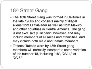 18th Street Gang Colors