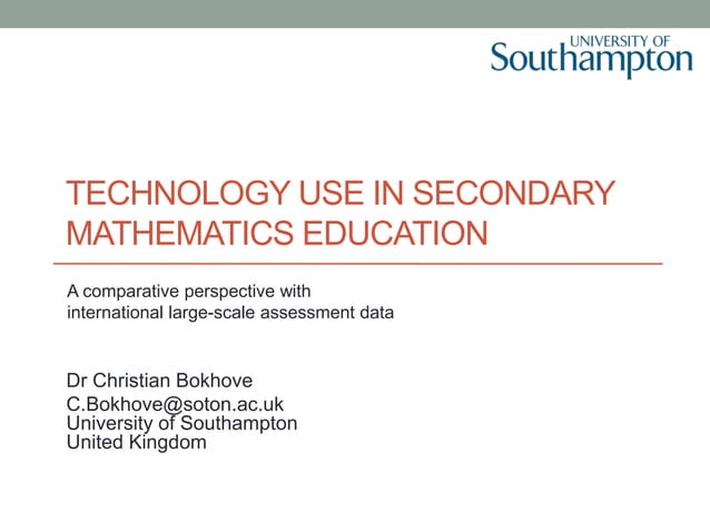 Technology use in secondary mathematics education - A comparative ...