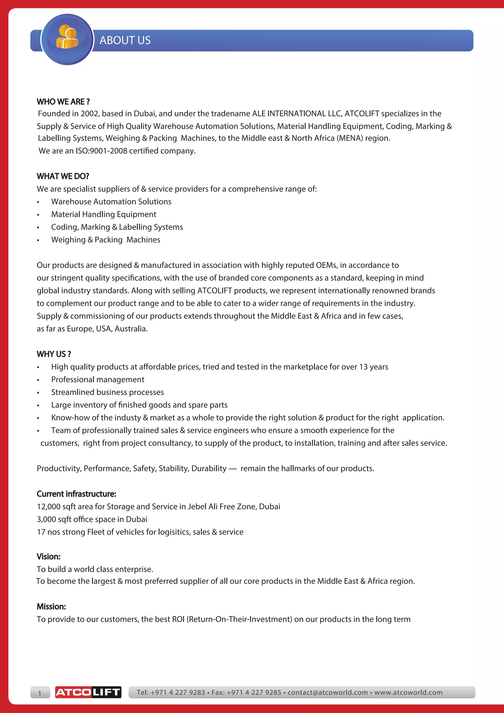 ATCO LIFT Catalogue | PDF