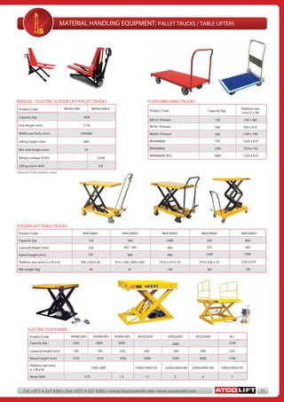 ATCO LIFT Catalogue | PDF