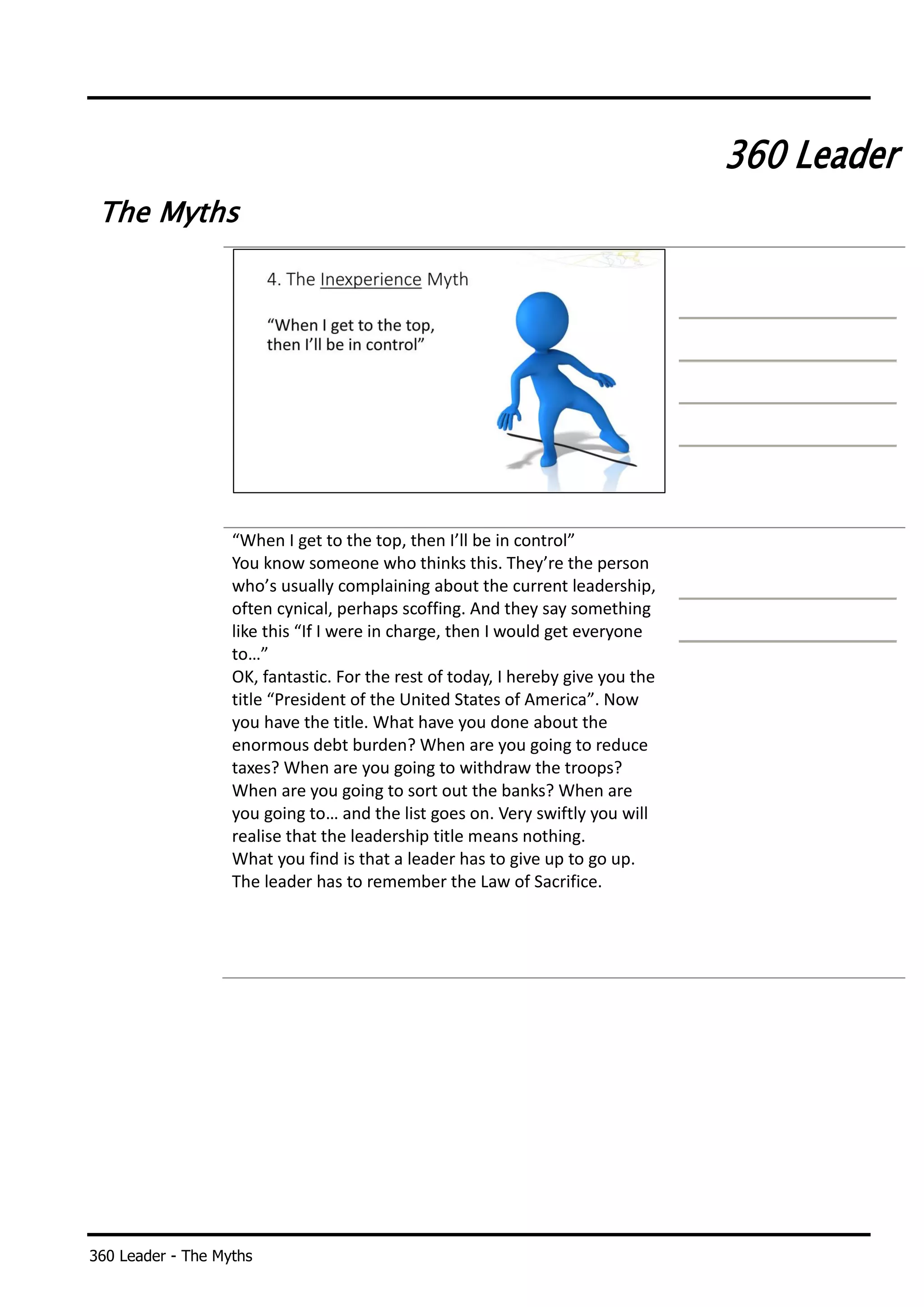 360 leader the myths session handout | PDF