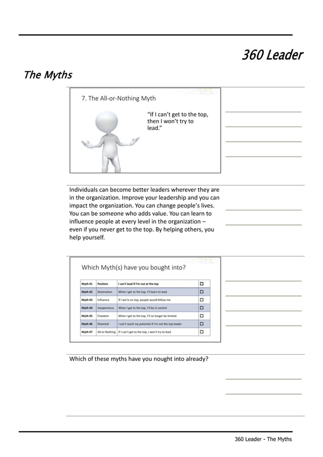 360 leader the myths session handout | PDF