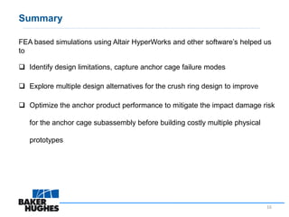 FEA Based Design Optimization to Mitigate Anchor Cage Impact Damage ...