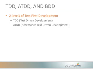 Acceptance Test Driven Development | PPTX