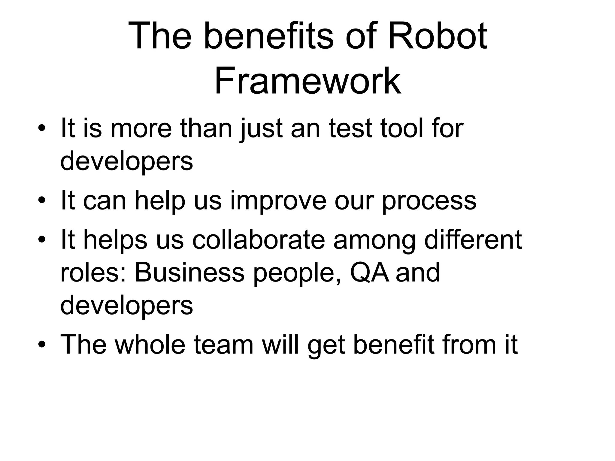 Acceptance Test Driven Development And Robot Framework Ppt