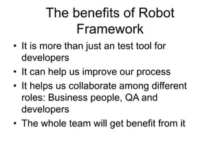 Acceptance Test Driven Development and Robot Framework | PPTX ...