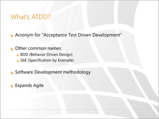 ATDD with SpecFlow | PPTX