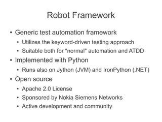 ATDD Using Robot Framework | PPT
