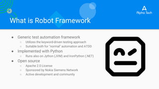 Acceptance Test Drive Development with Robot Framework | PDF