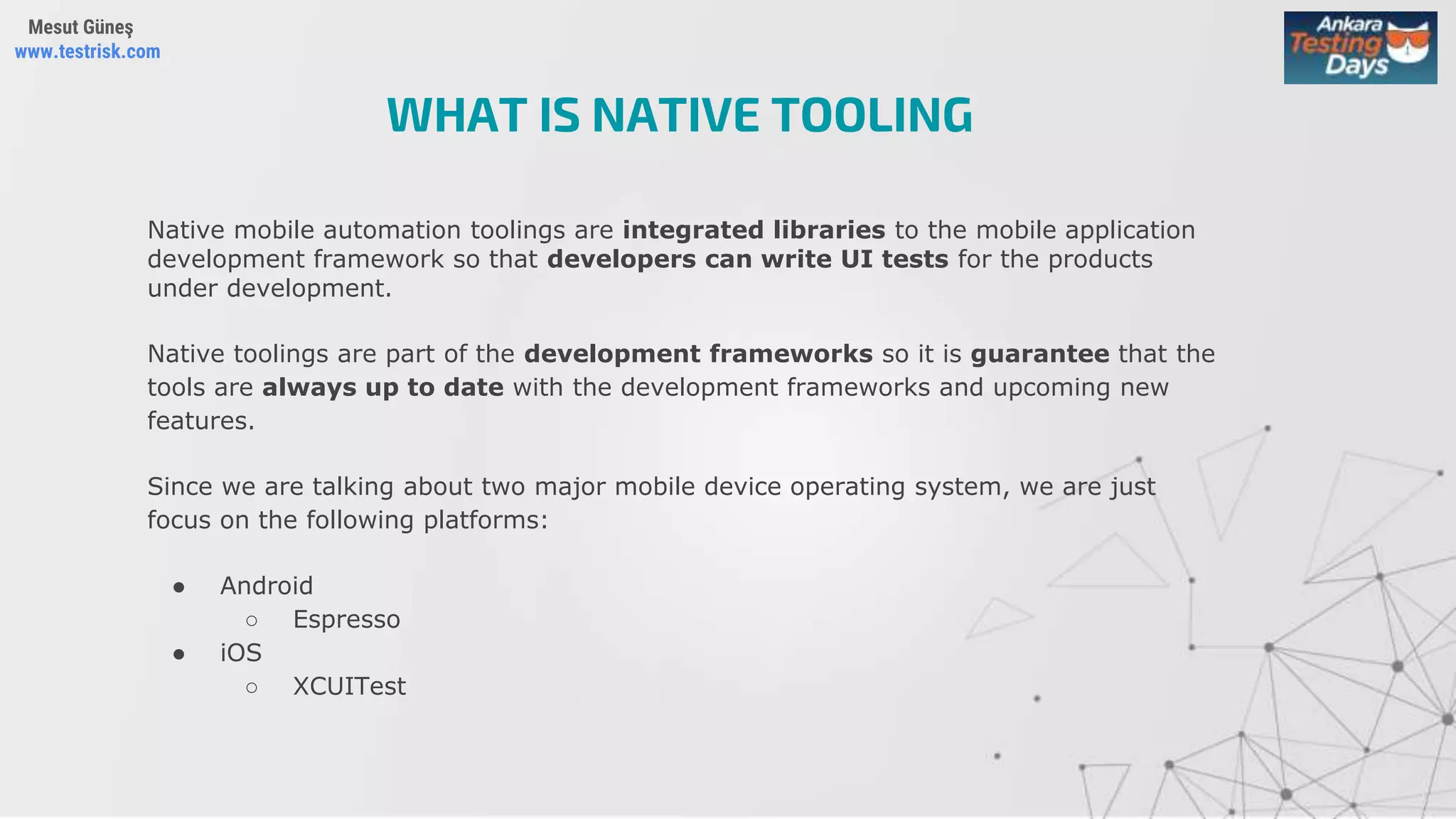 Native automation tooling for mobile application testing.pptx