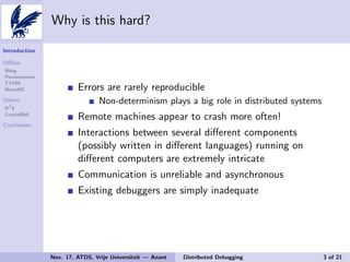 An Overview of Distributed Debugging | PDF