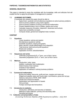 Atd syllabus july 2018 | PDF