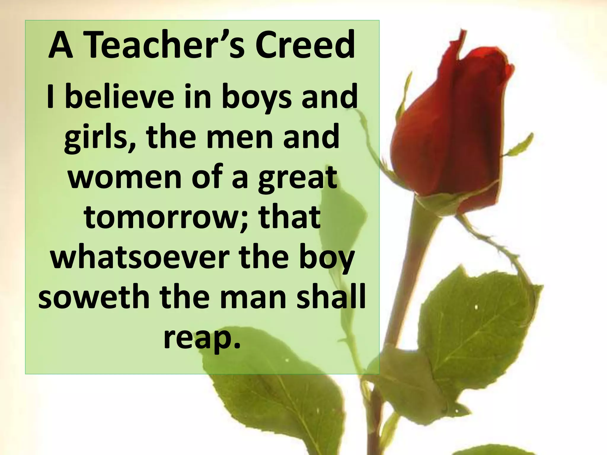 A Teachers Creed | PPTX